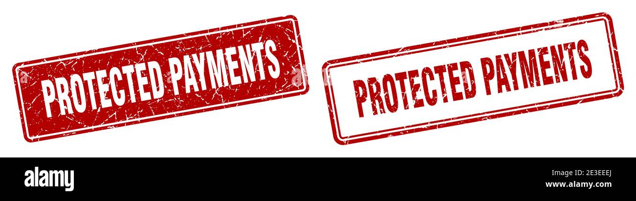 protected payments square stamp. protected payments grunge sign set Stock Vector Image & Art - Alamy