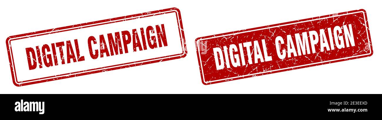 digital campaign square stamp. digital campaign grunge sign set Stock ...