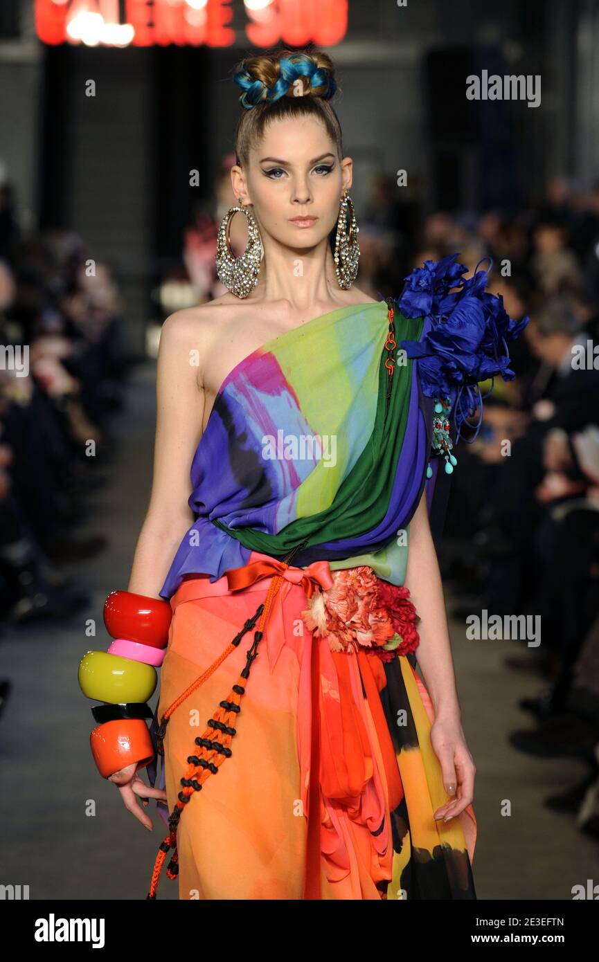 A model displays a creation of French designer Christian Lacroix during ...