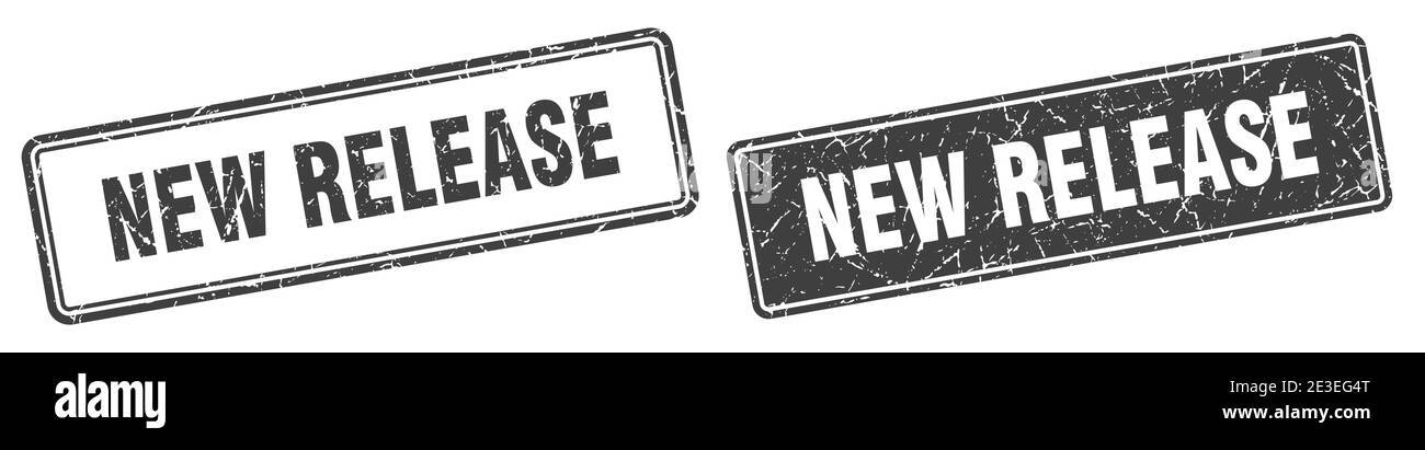 new release square stamp. new release grunge sign set Stock Vector ...