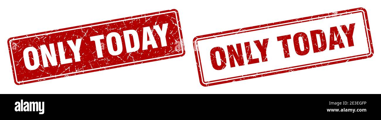 only today square stamp. only today grunge sign set Stock Vector Image ...