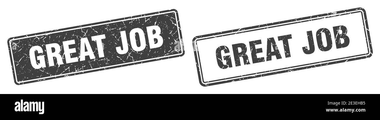 great job square stamp. great job grunge sign set Stock Vector Image ...