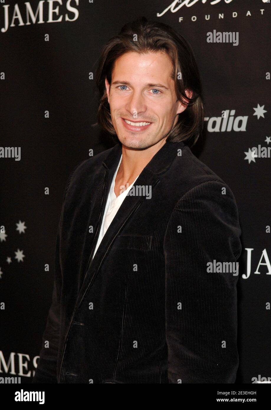 Model Lane Carlson arriving at Russell James & teNeues launch of ...