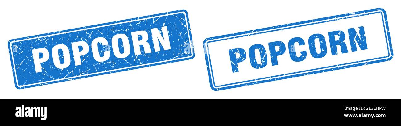 popcorn square stamp. popcorn grunge sign set Stock Vector Image & Art ...