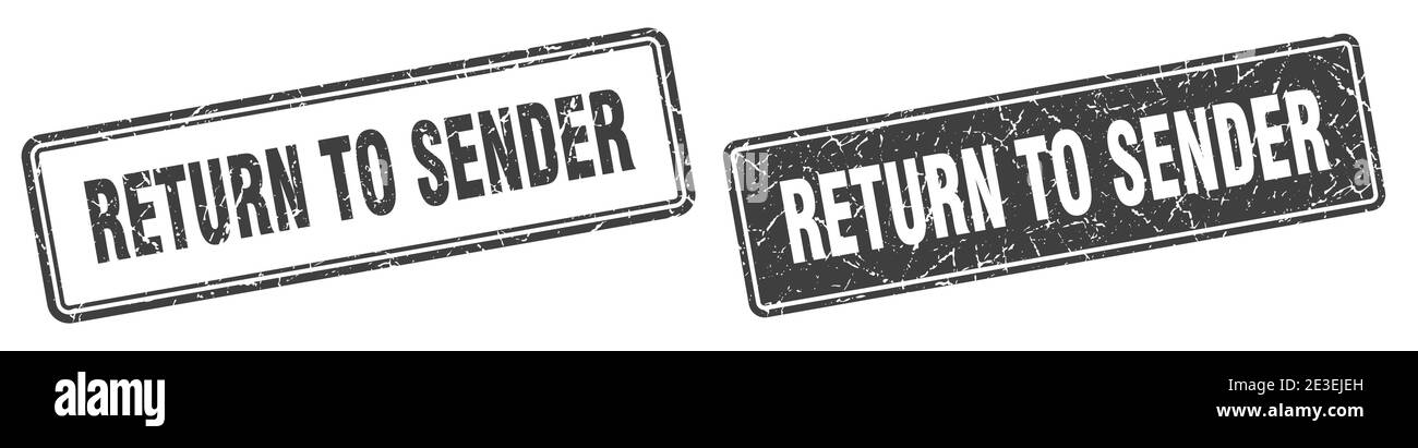 return to sender square stamp. return to sender grunge sign set Stock ...