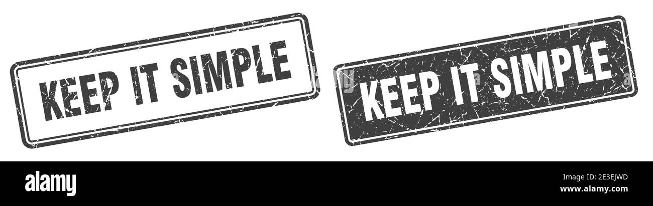 keep it simple square stamp. keep it simple grunge sign set Stock ...