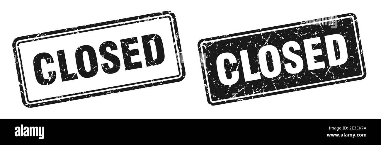 closed square stamp. closed grunge sign set Stock Vector Image & Art ...