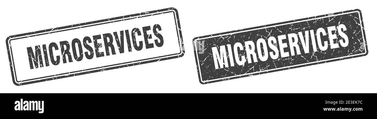 microservices square stamp. microservices grunge sign set Stock Vector ...