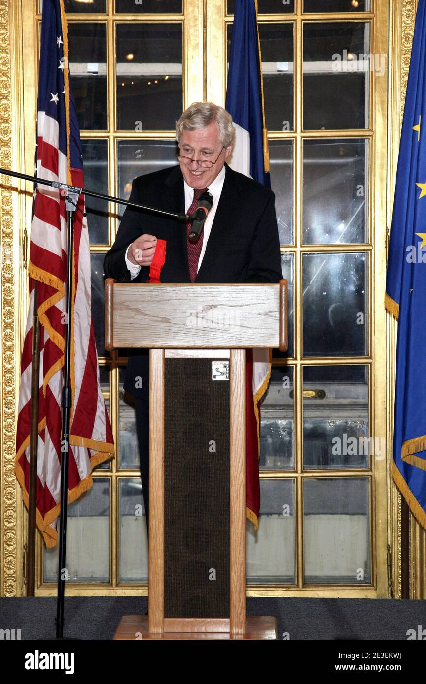 French Ambassador Pierre Vimont delivers his speech before awarding ...