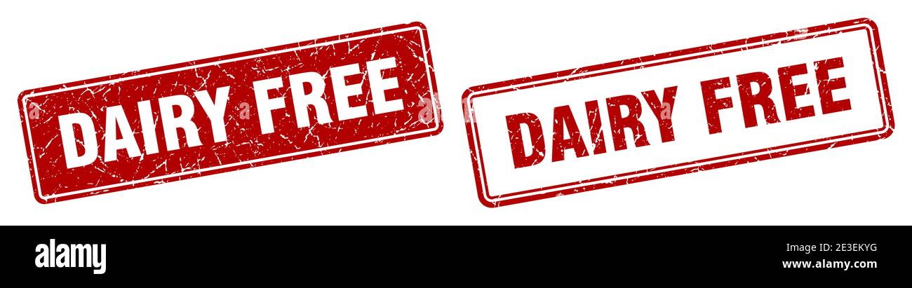 dairy free square stamp. dairy free grunge sign set Stock Vector Image ...