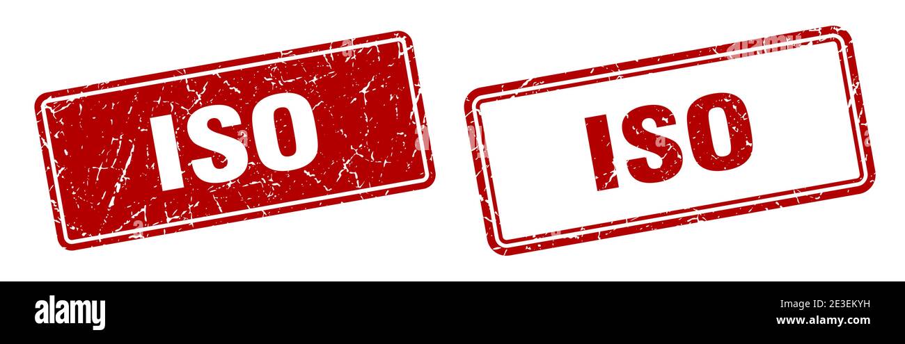 iso square stamp. iso grunge sign set Stock Vector Image & Art - Alamy