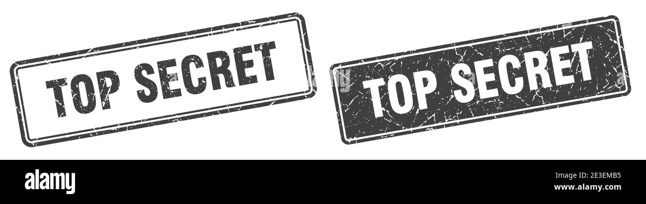 top secret square stamp. top secret grunge sign set Stock Vector Image ...