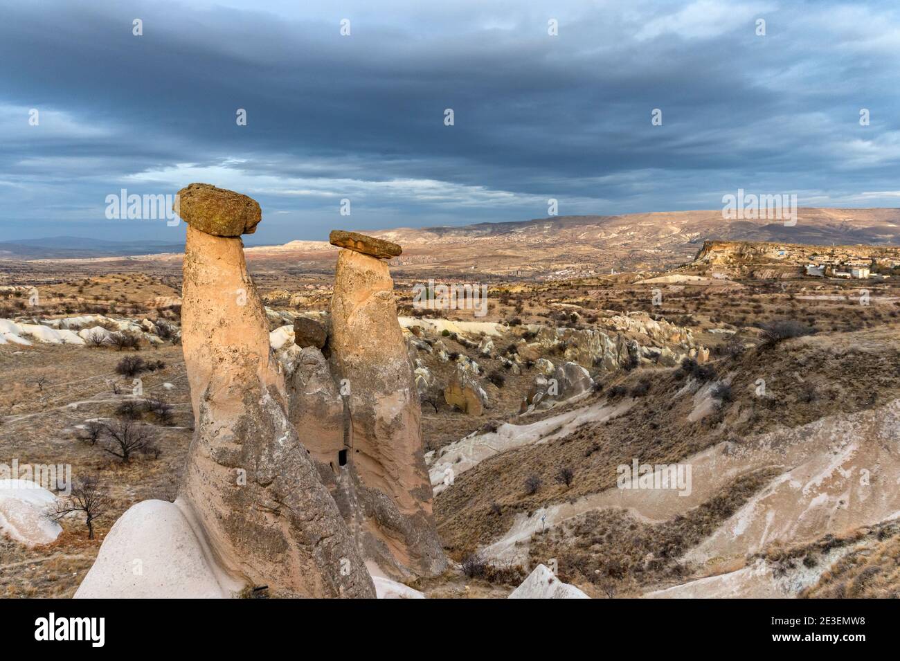 Fairy chimneys named the three beauties at Urgup, Cappadocia, Turkey ...