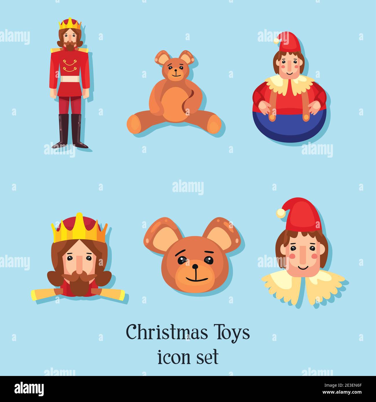 merry christmas toys icon set design, winter season and decoration ...