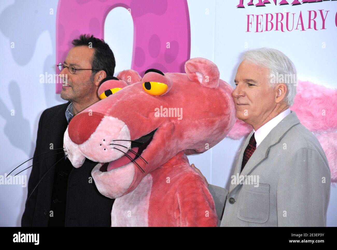 Actors Jean Reno (L) and Steve Martin attend the premiere of 'The Pink ...