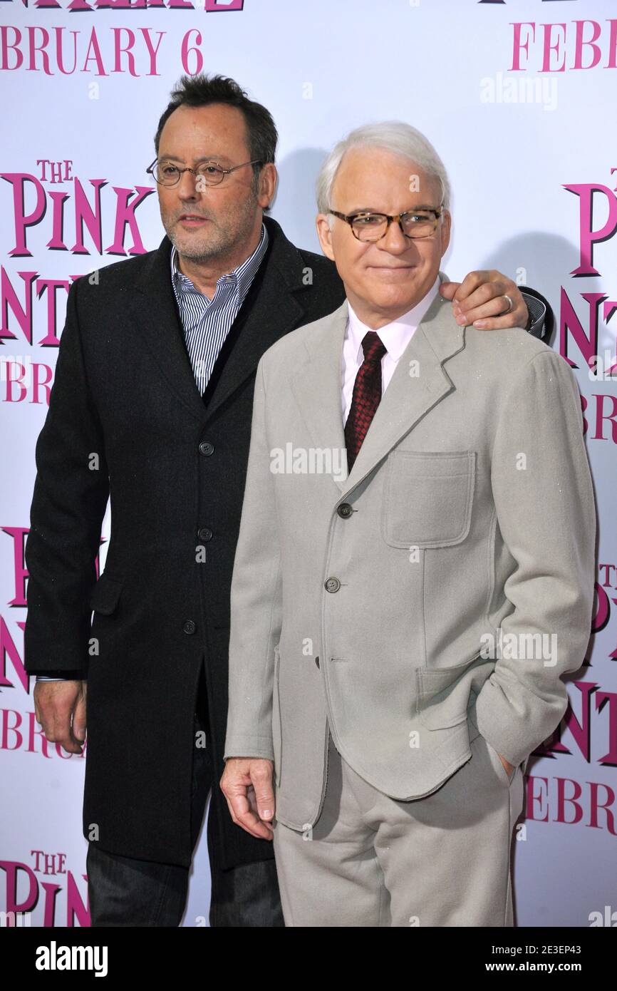 Actors Jean Reno (L) and Steve Martin attend the premiere of 'The Pink ...