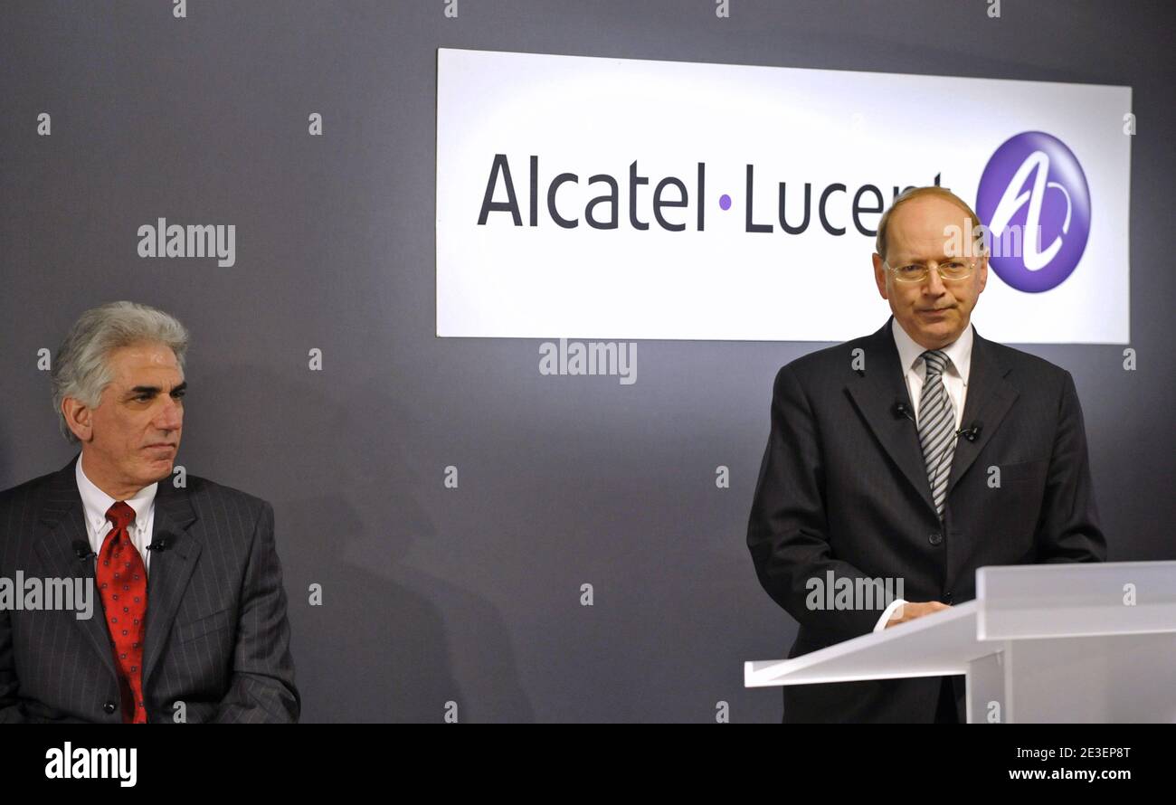 Alcatel Lucent CEO Ben Verwaayen and chief financial office Paul Tufano ...