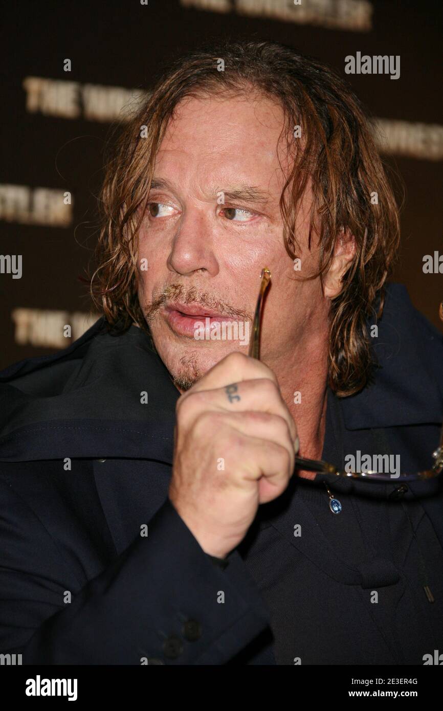 US actor Mickey Rourke arriving at the French premiere of ' 'The ...