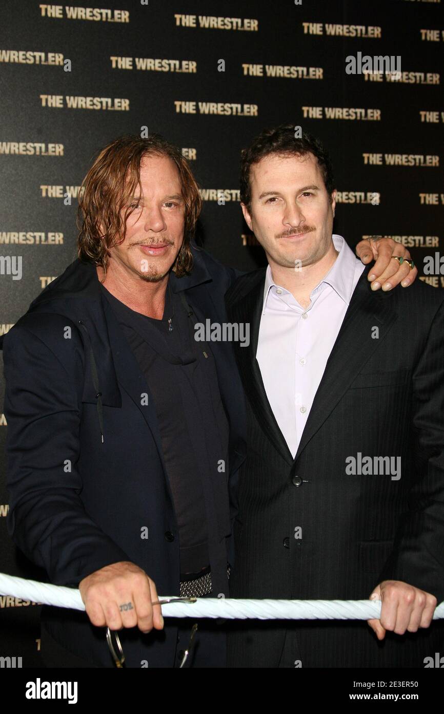 US actor Mickey Rourke and Director Darren Aronofsky arriving at the ...