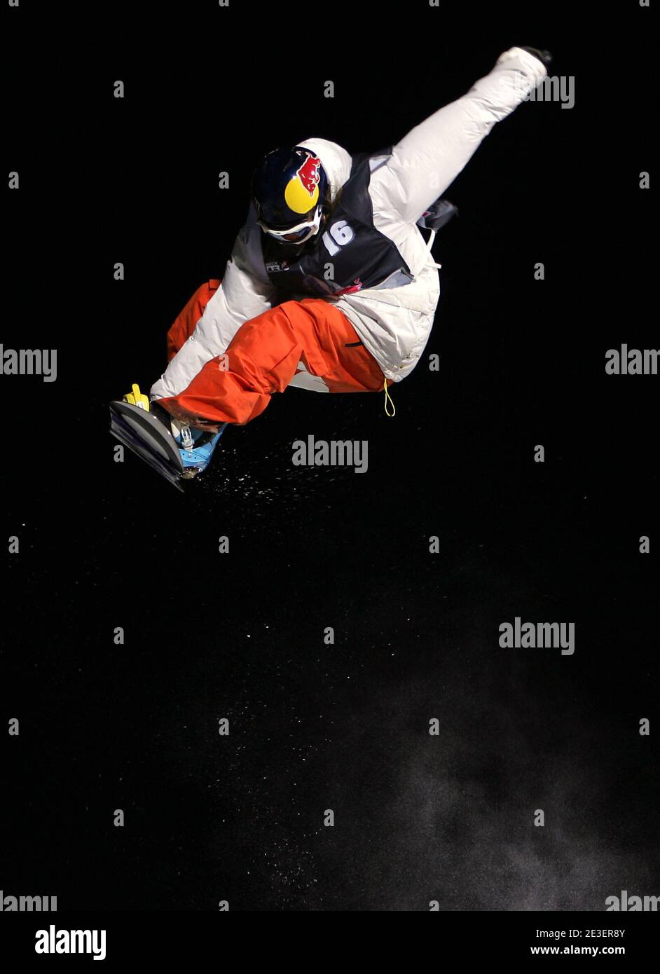 Snowboarder during the Red Bull Snow Scrapers big air snowboarding ...