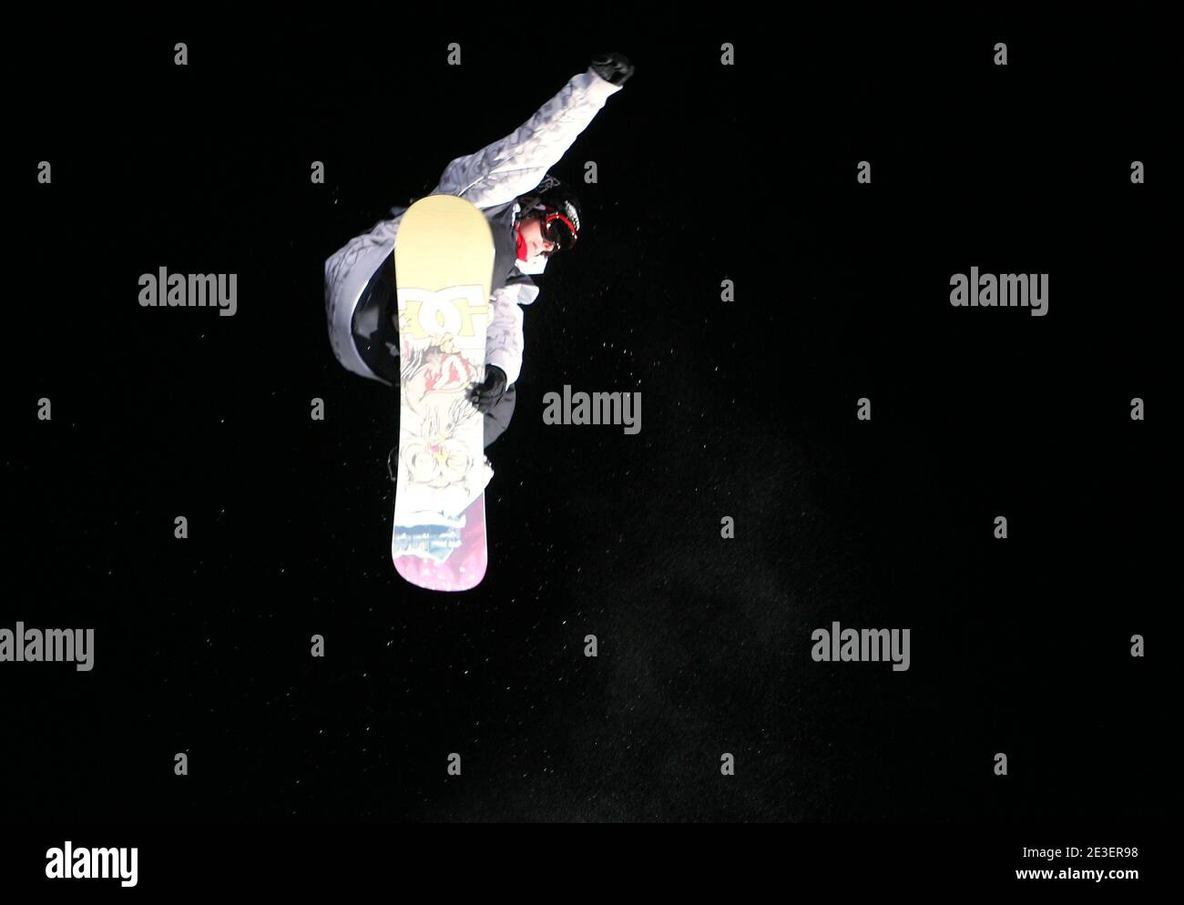 Snowboarder during the Red Bull Snow Scrapers big air snowboarding ...