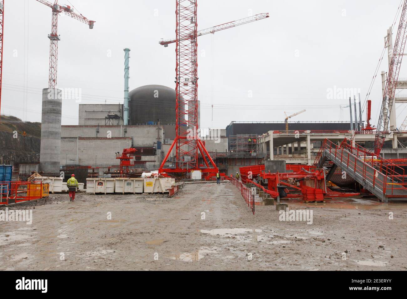Illustration of the construction site of the third-generation European ...