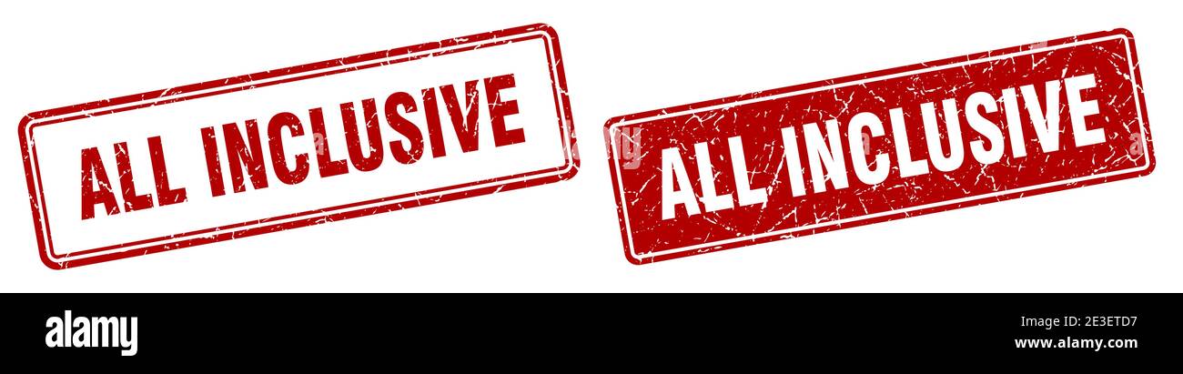 all inclusive square stamp. all inclusive grunge sign set Stock Vector ...