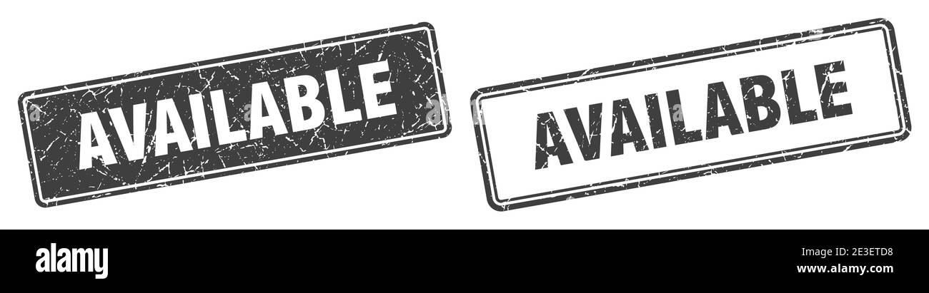 available square stamp. available grunge sign set Stock Vector Image ...