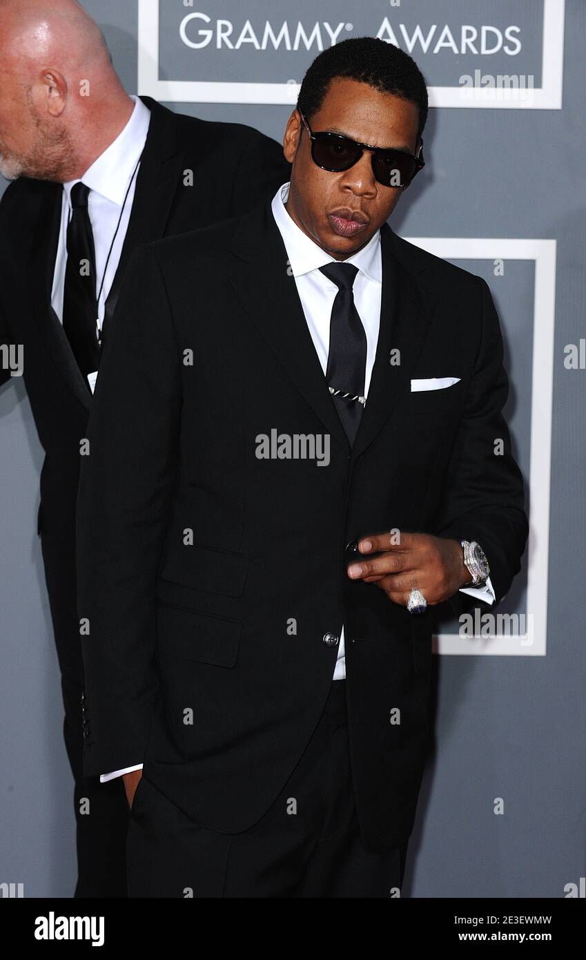 Jay-Z arriving at the 51st Annual Grammy Awards, held at the Staples ...