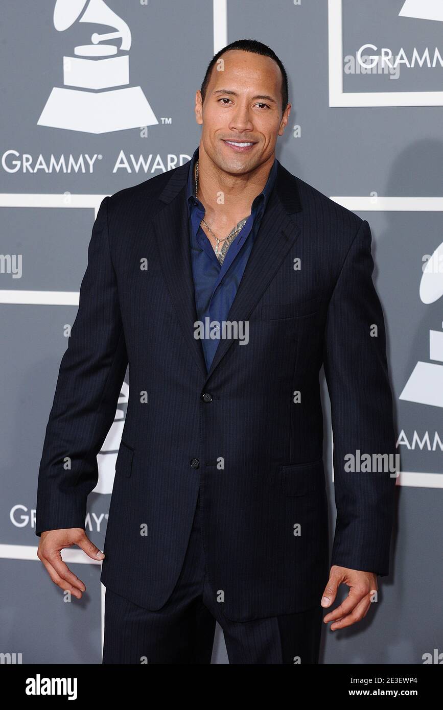 Dwayne Johnson arriving at the 51st Annual Grammy Awards, held at the ...