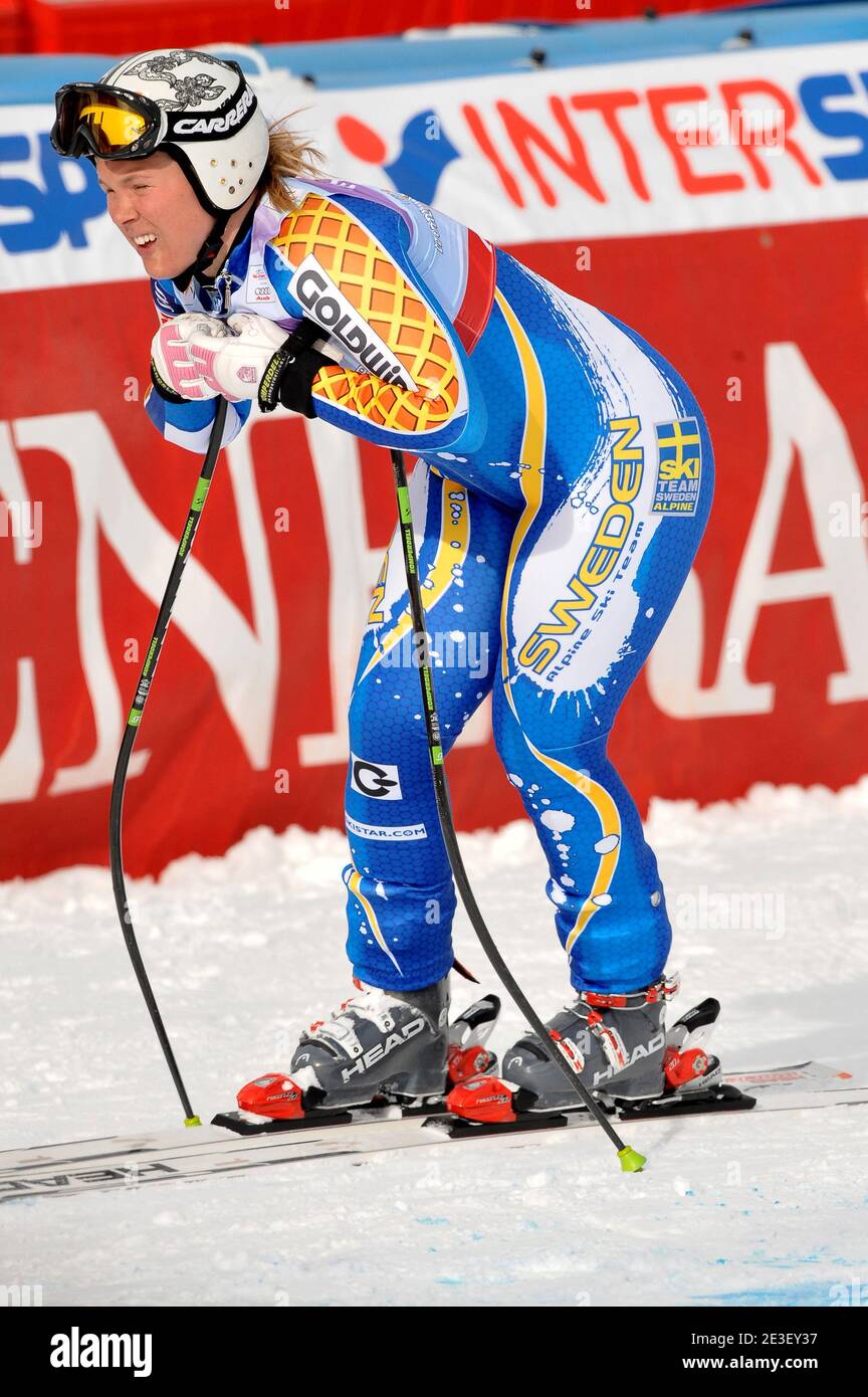 Sweden's Anja Pearson after the Women's Downhill event held at the ...