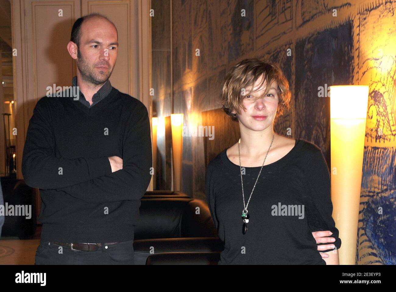 Comics cartoonist Nicolas De Crecy and Nine Antico attending a party to ...