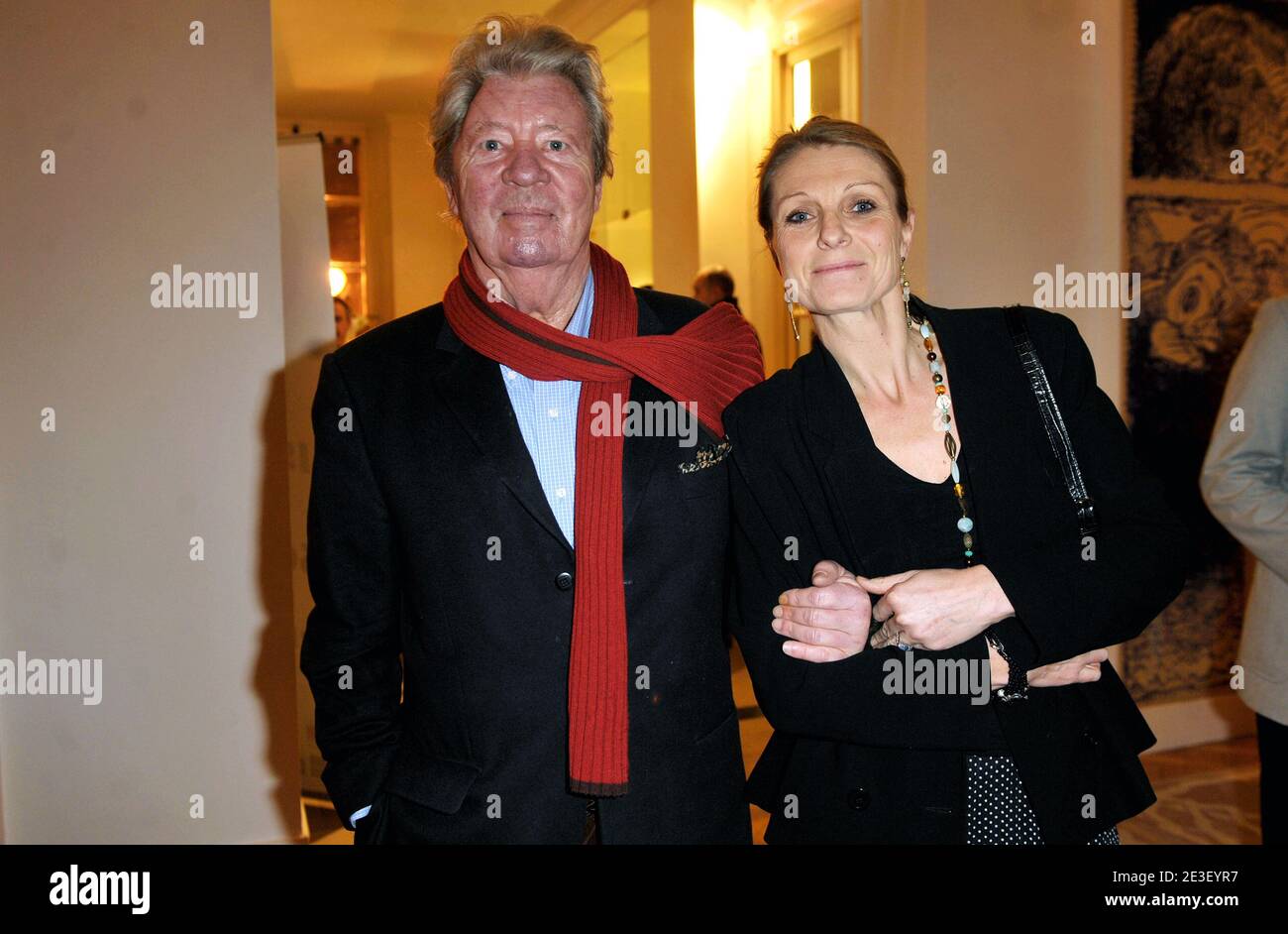 Comics cartoonist Sempe and his wife attending a party to celebrate the ...