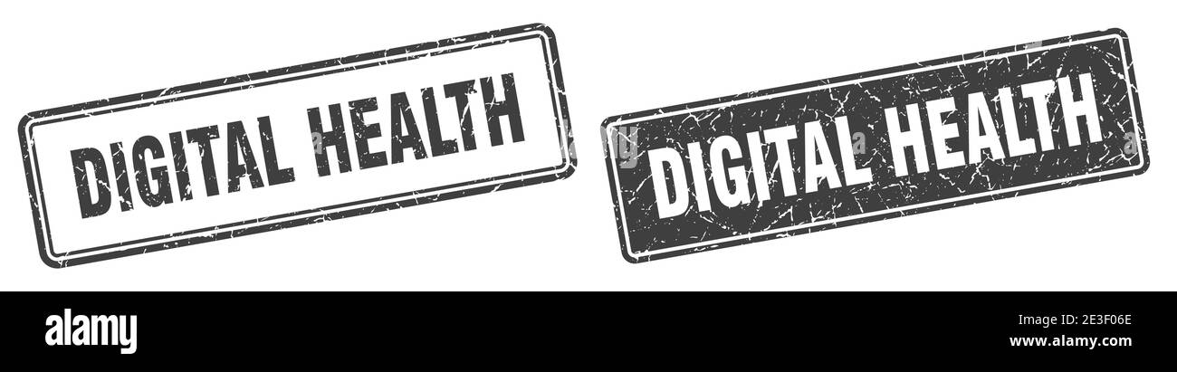 digital health square stamp. digital health grunge sign set Stock ...