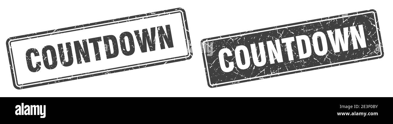 countdown square stamp. countdown grunge sign set Stock Vector Image ...
