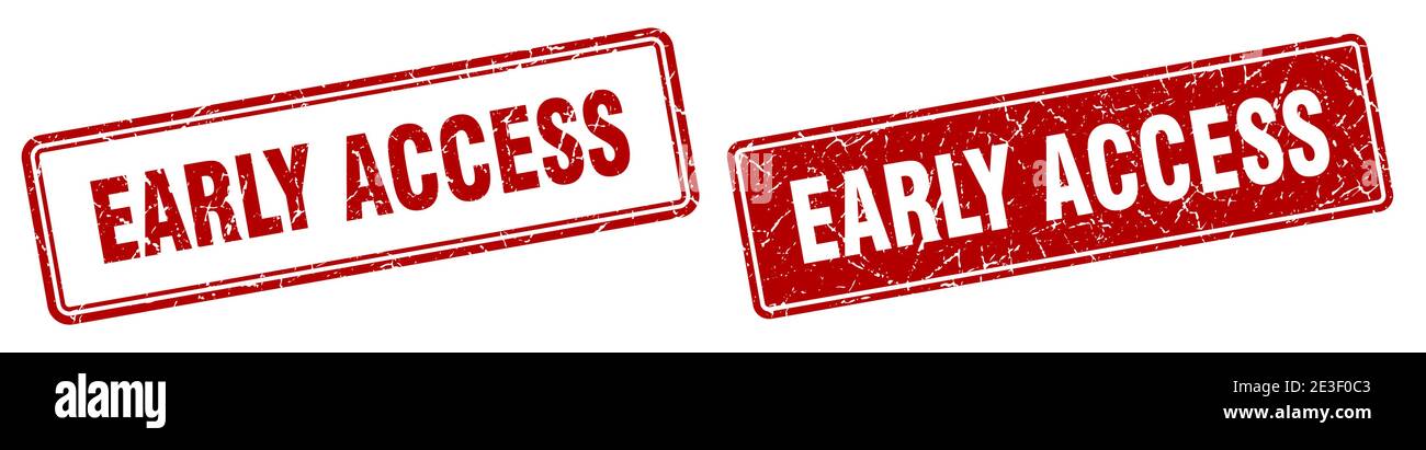 early access square stamp. early access grunge sign set Stock Vector ...