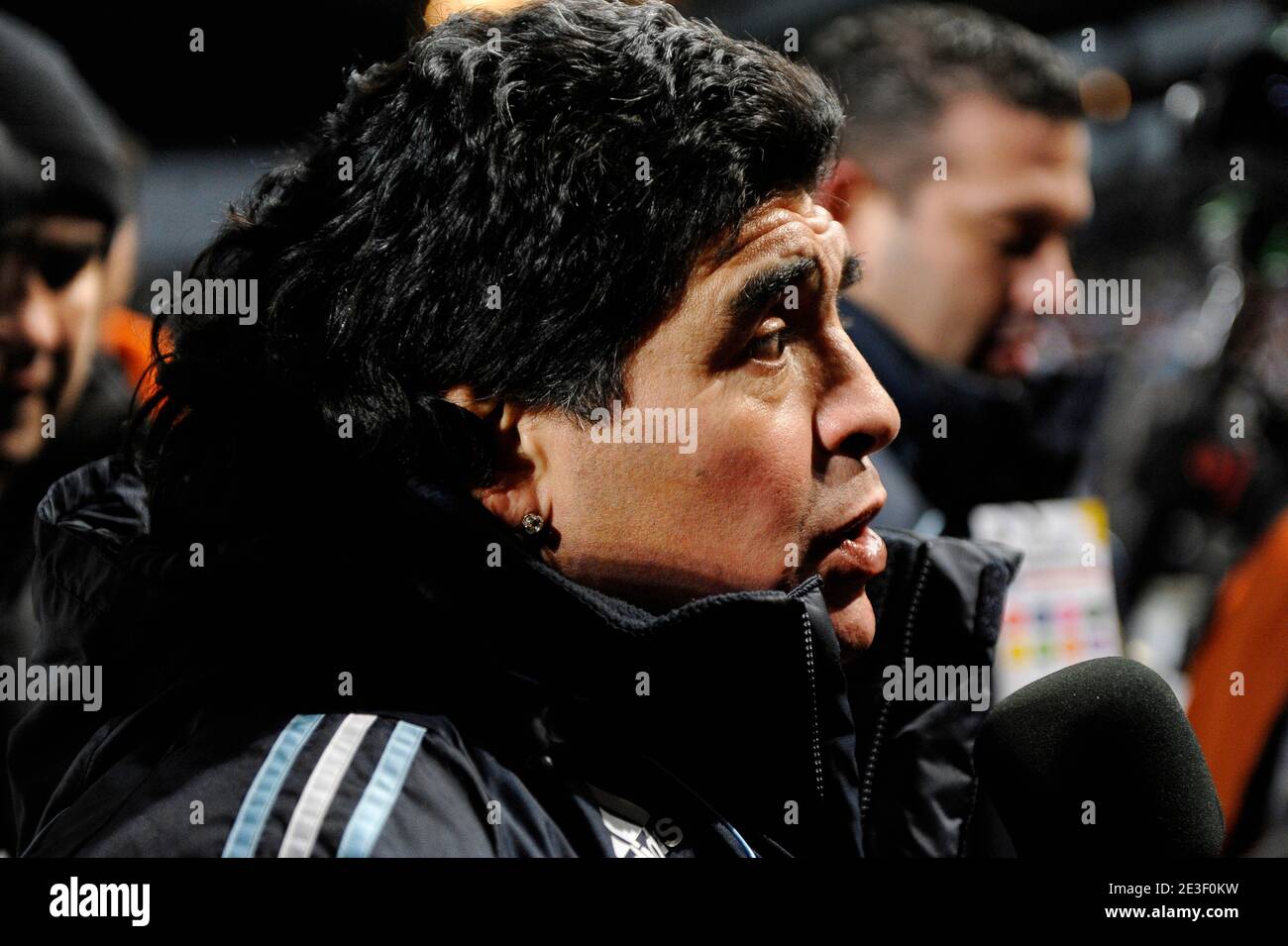 Diego Maradona, coach of Argentina during the friendly international ...