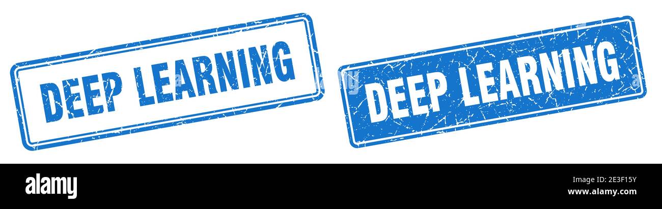 deep learning square stamp. deep learning grunge sign set Stock Vector ...