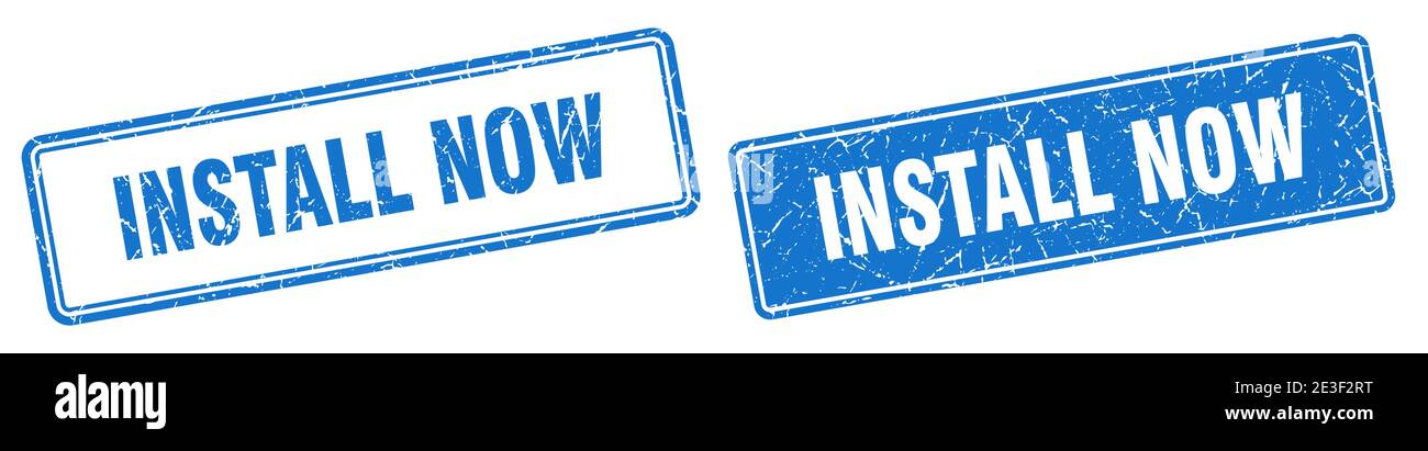 install now square stamp. install now grunge sign set Stock Vector ...