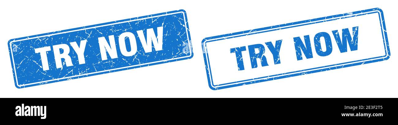 try now square stamp. try now grunge sign set Stock Vector Image & Art ...