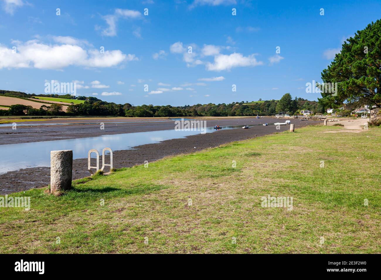 Sunny day at Devoran Quay in Restronguet Creek Cornwall England UK ...