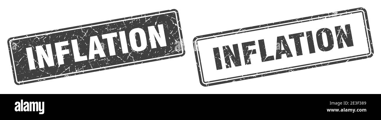 inflation square stamp. inflation grunge sign set Stock Vector Image ...