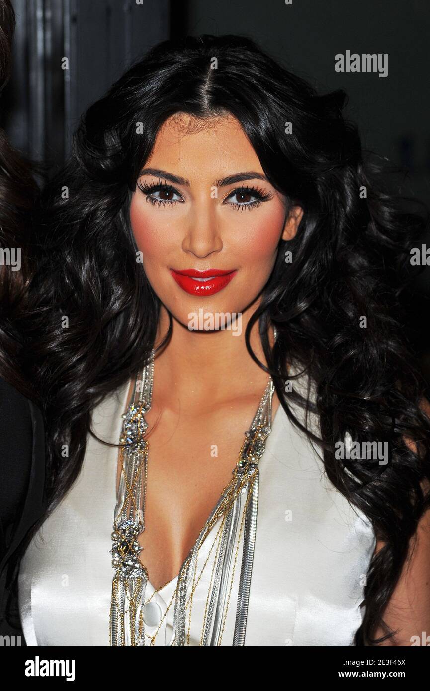 TV personality Kim Kardashian visits the Alice and Olivia presentation ...