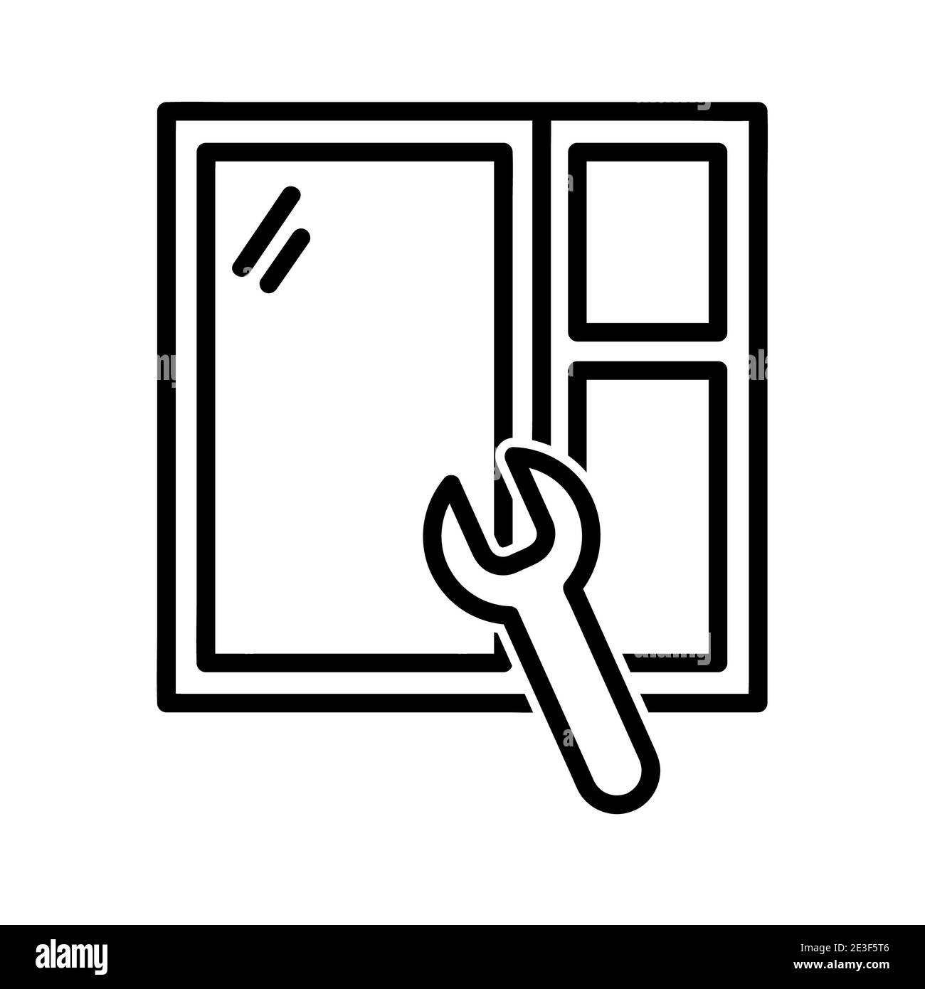 Window repair flat icon. Pictogram for web. Line stroke. Isolated on ...