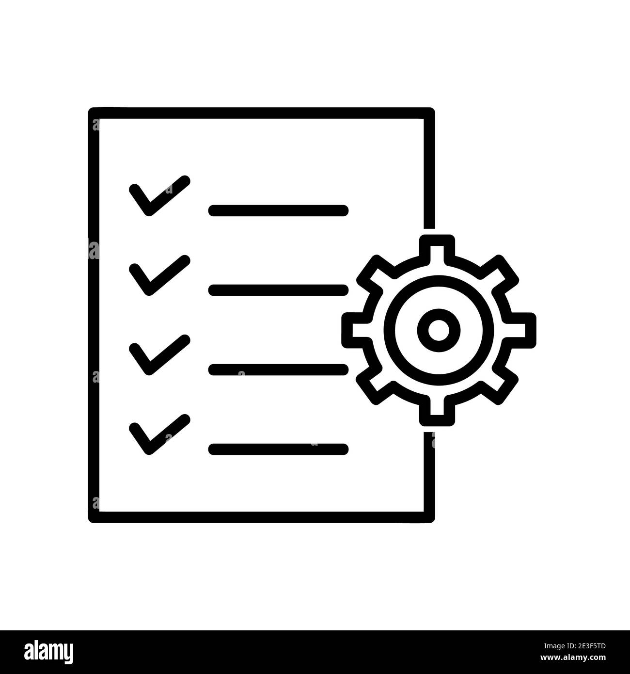 Check list flat icon. Pictogram for web. Line stroke. Isolated on white ...