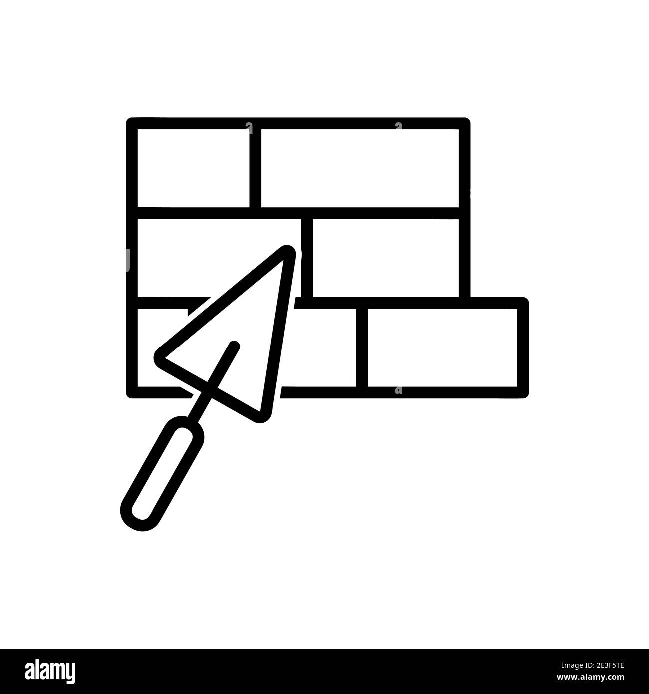 Build a wall flat icon. Pictogram for web. Line stroke. Isolated on ...