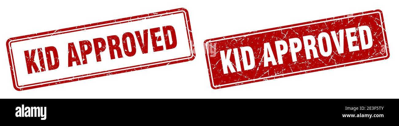 kid approved square stamp. kid approved grunge sign set Stock Vector ...