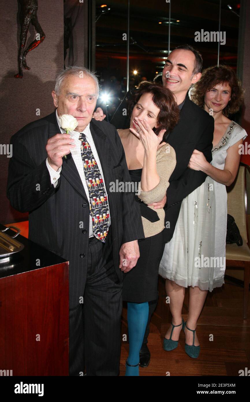 Director Claude Chabrol stands with son Thomas Chabrol, Thomas's fiancee Cecile de Mestre and ...