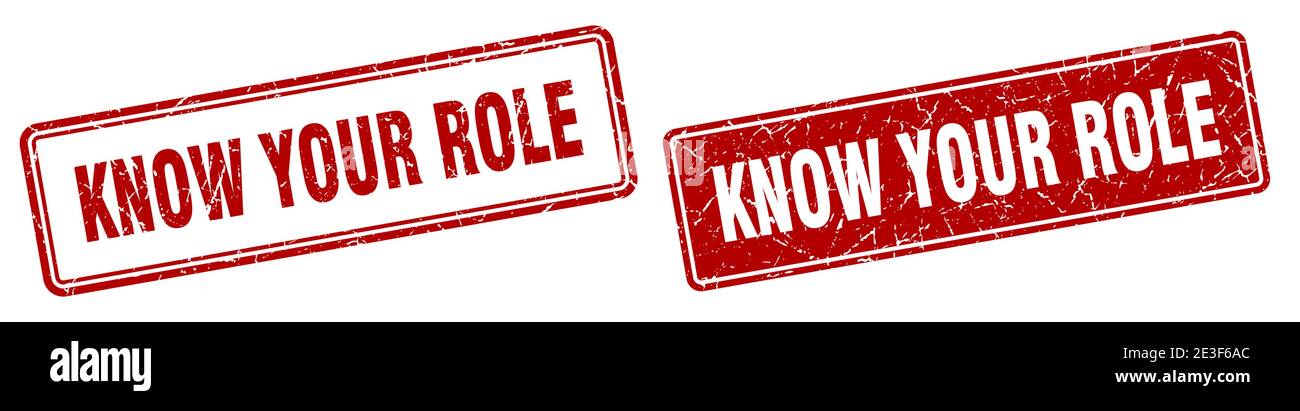 know your role square stamp. know your role grunge sign set Stock ...