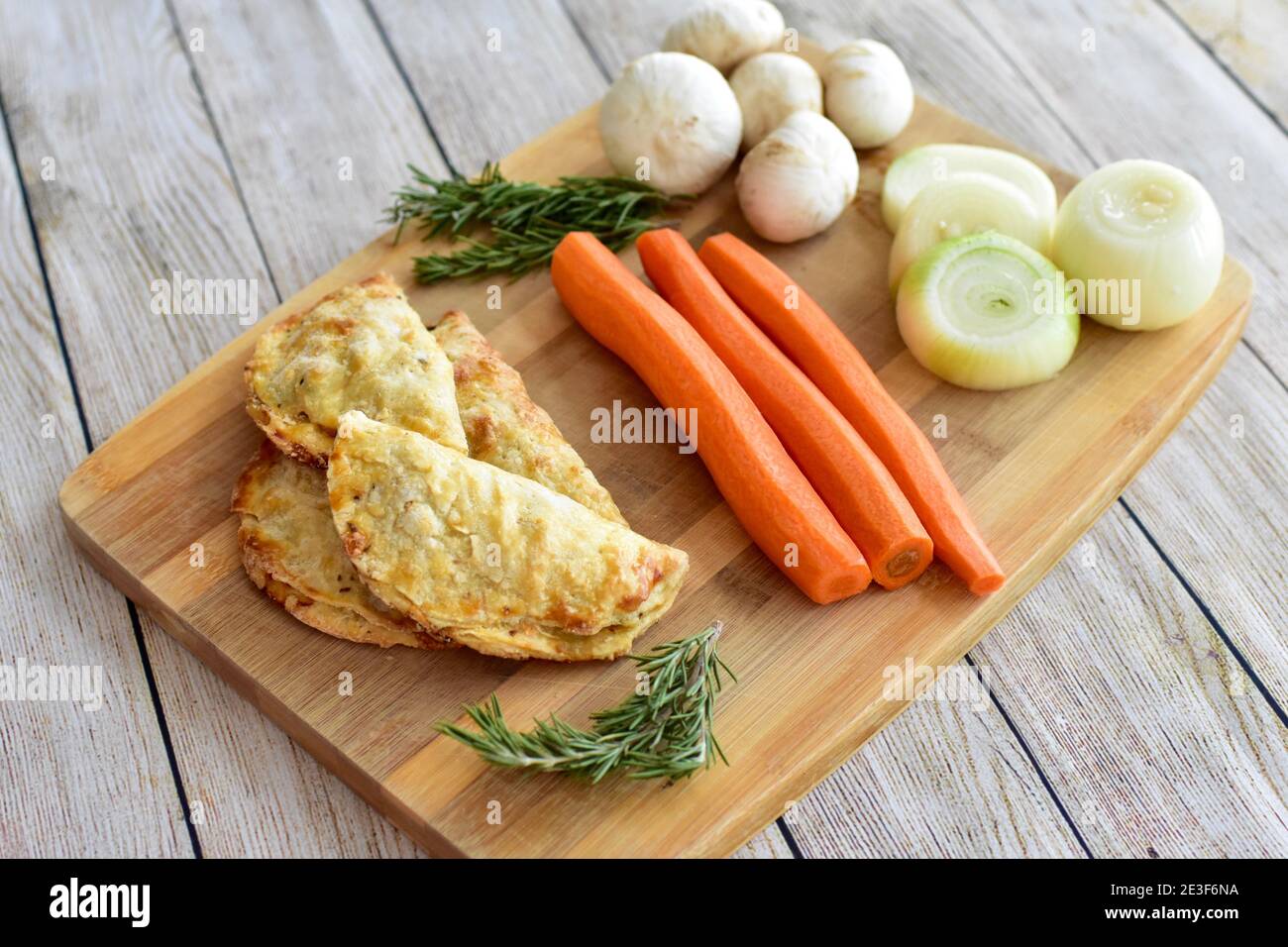 Traditional family recipe meat pies with whole fresh ingredients Stock ...